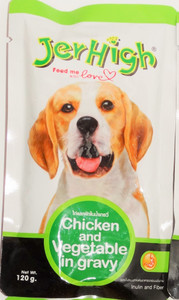 jerhigh JerHigh Chicken and Vegetable In Gravy(120g, Pack of 3) Chicken ...