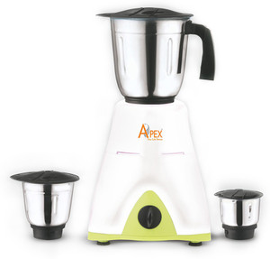 APEX Cheers Mixer Griander 550 W Mixer Grinder (3 Jars, White & Green ...