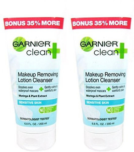 GARNIER Clean Makeup Removing Lotion Cleanser Sensitive Skin Face Wash ...