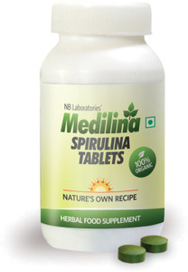 Medilina Organic Spirulina Tablets - 30 Tablets (500 Mg each) Plant ...