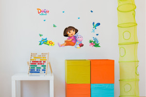 Asian Paints 87 cm Wall Ons Dora Giggle Away Self Adhesive Sticker ...