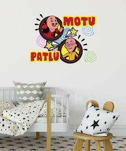 Asian Paints 60 cm Wall Ons Motu Patlu New Mischief Self Adhesive ...