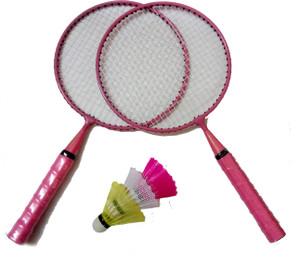 Konex Kids Badminton Kit 2 Racquets & 3 Shuttle Cocks - Pink Badminton ...