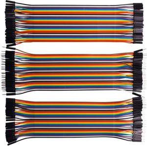 DIY 120 Pieces Jumper Wire Set 40 M-M + 40 M-F + 40 F-F Wires ...