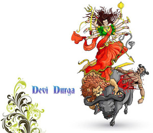 Maa Durga Beautiful Vinyl Poster Paper Print - Religious posters in ...