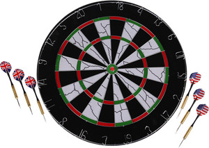 Assemble 18 Inch Cork Delux Flocked Dart Game With 6 Darts -Multicolor ...