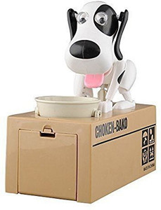 Akrobo Choken Bako Robotic Dog Bank Doggy Coin Bank Canine Money White ...