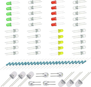 Kit4Curious Pack of 50 LEDs (5mm, 8mm, 10mm) different color LEDs + 25 ...