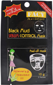 Facy Black Mud Sebum Control Peel-off Mask, Aloevera & Seaweed - 10g ...