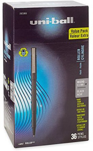 uni-ball Roller Pens, Micro Point (0.5Mm), Black, 36 Count - Roller ...