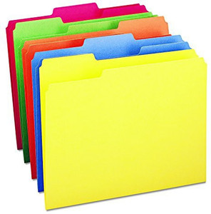 Generic Smead File Folder, 1/3-Cut Tab, Letter Size, Assorted Colors ...