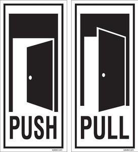 NPLABEL 7.5 cm Push Pull Aluminium Sticker Self Adhesive Sticker Price ...