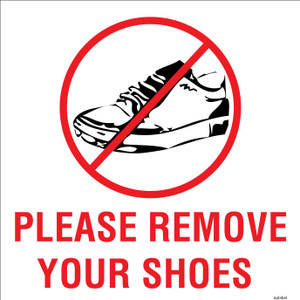 NPLABEL 17.5 cm Remove Your Shoes Aluminium Sticker Self Adhesive ...