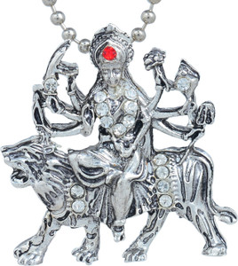 memoir Durga Devi, Sherawali Mata Locket with Chain, Silver Cubic ...