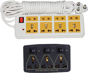 METTLE Combo 8+1 Extension 6 Amp 220 V With Master Switch & 3 Pin Plug ...