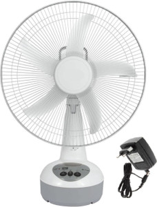 Sun Glow Solar AC/DC 16'' RECHARGEABLE FAN WITH 12V UPS BATTERY with 1 ...