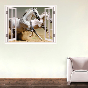 Day Decals 46 cm Horses Window Illusion Sticker (Cover Area :- 24 X 18 ...