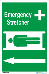 Safety World First Aid Sign-Emergency Stretcher Worded-With Medical ...