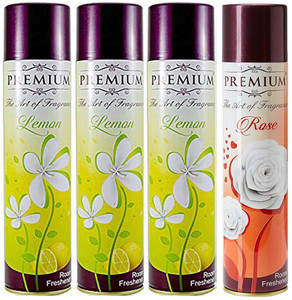 PREMIUM Rose, Lemon Spray Lemon Rose Room Freshener 217 ml × 4 Pack Of ...