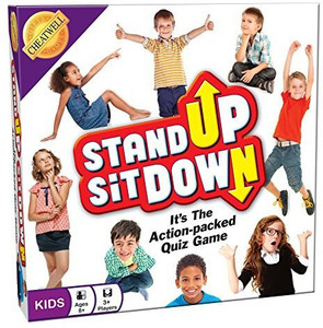 Cheatwell Games Stand-Up Sit Down Kids Trivia Quiz Party & Fun Board ...