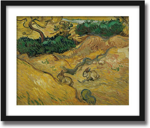 ArtCentral Field with Two Rabbits, 1889 By Vincent Van Gogh (Without ...