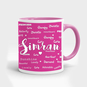My Gifts Zone Simran Name Beautiful Pink Ceramic Coffee Gifts for ...