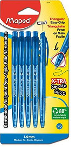 Maped Helix USA Ice Clic Retractable Ballpoint Pens, Blue, Pack Of 5 ...