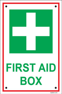 NPLABEL First Aid Box Label - Sticker Green & Red Color Self Adhesive ...