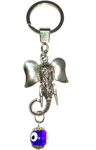Prime Key Chain Metal Ganesh Silver Blue Pearl Key Chain Key Chain ...
