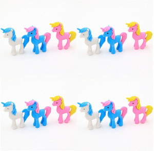 Flipkart.com | Giftshub 12 Pc Removable unicorn horse erasers ...