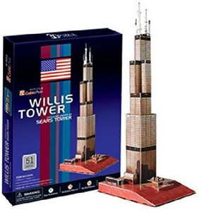 Cubicfun Willis Tower Chicago 51pcs 3D Puzzles Cubic Fun World's Great ...