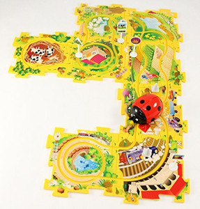 Ideas In Life Puzzle Track Play Set - Battery-Operated Toy Vehicle ...