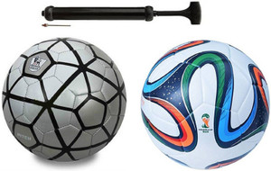 NICE Silver Black + Bazuca Multicolor Football Combo With Durable Air ...