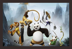 Mad Masters Kung Fu Panda with his Team and Master SHIFU 1 Piece wooden ...