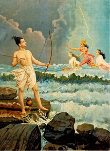 Sri Rama Vanquishing the Sea - "Raja Ravi Varma Mythology Collection ...