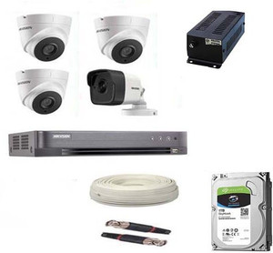 HIKVISION FULL HD 5MP CAMERAS COMBO KIT , 1 BULLET CAMERAS + 3 DOME ...