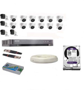 HIKVISION FULL HD 5MP CAMERAS COMBO KIT 16CH HD DVR + 12 DOME + 4 ...