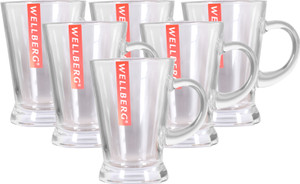 WELLBERG Pack of 6 Glass Glass Set 6 Price in India - Buy WELLBERG Pack ...