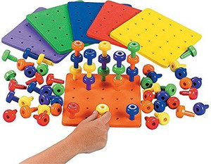 Genrc Stack It Peg Game with Board Occupational Therapy Autism Fine ...