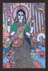 Mad Masters Maa Saraswati Digital Reprint 12 inch x 18 inch Painting ...