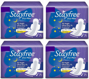 STAYFREE All Night Ultra -Dry Xl (7+7+7+7) pads Sanitary Pad | Buy ...