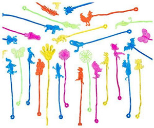 Blue Panda Sticky Toys - 100-Pack Stretchy Toys for Kids Birthday Party ...