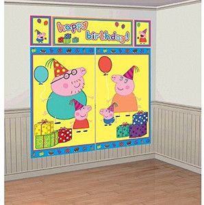 Peppa Pig Kids Party Scene Setter Wall Decorations Kit - Kids Birthday ...