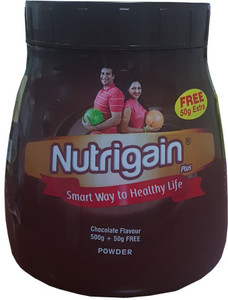 Ayurwin Nutrigain Plus Powder 500+50 gms Chocolate Flavour Plant-Based ...