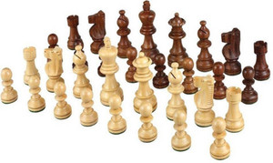 Qweezer ( PACK OF 32 Chess Goti ) 3" Inch Wooden Only Chess Mat Coins ...