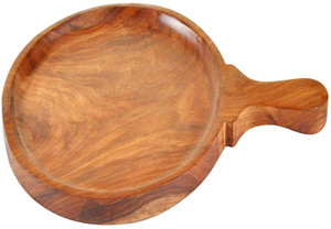 Worthy Fancy Shoppee Wooden Pizza Plate/Board/Racket, Round, Slim, 10 ...