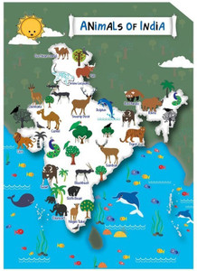 Cute Animals of India Poster for Kids - Size A3 - 11.7 X 16.5 inches ...