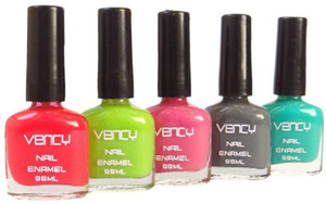 vency nail enamel vency trendy nail polish pack of 5 multi color ...
