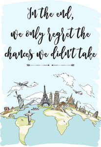 Quirky World Map Wall Art Poster Fine Art Print - Maps posters in India ...