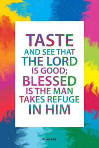 Psalm 34-8-Lord Is Good | Wall Art Poster Fine Art Print - Art ...